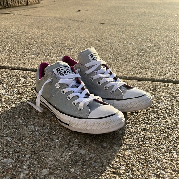 Converse | Shoes | Converse Grey With Dark Purple Inside Clean White ...